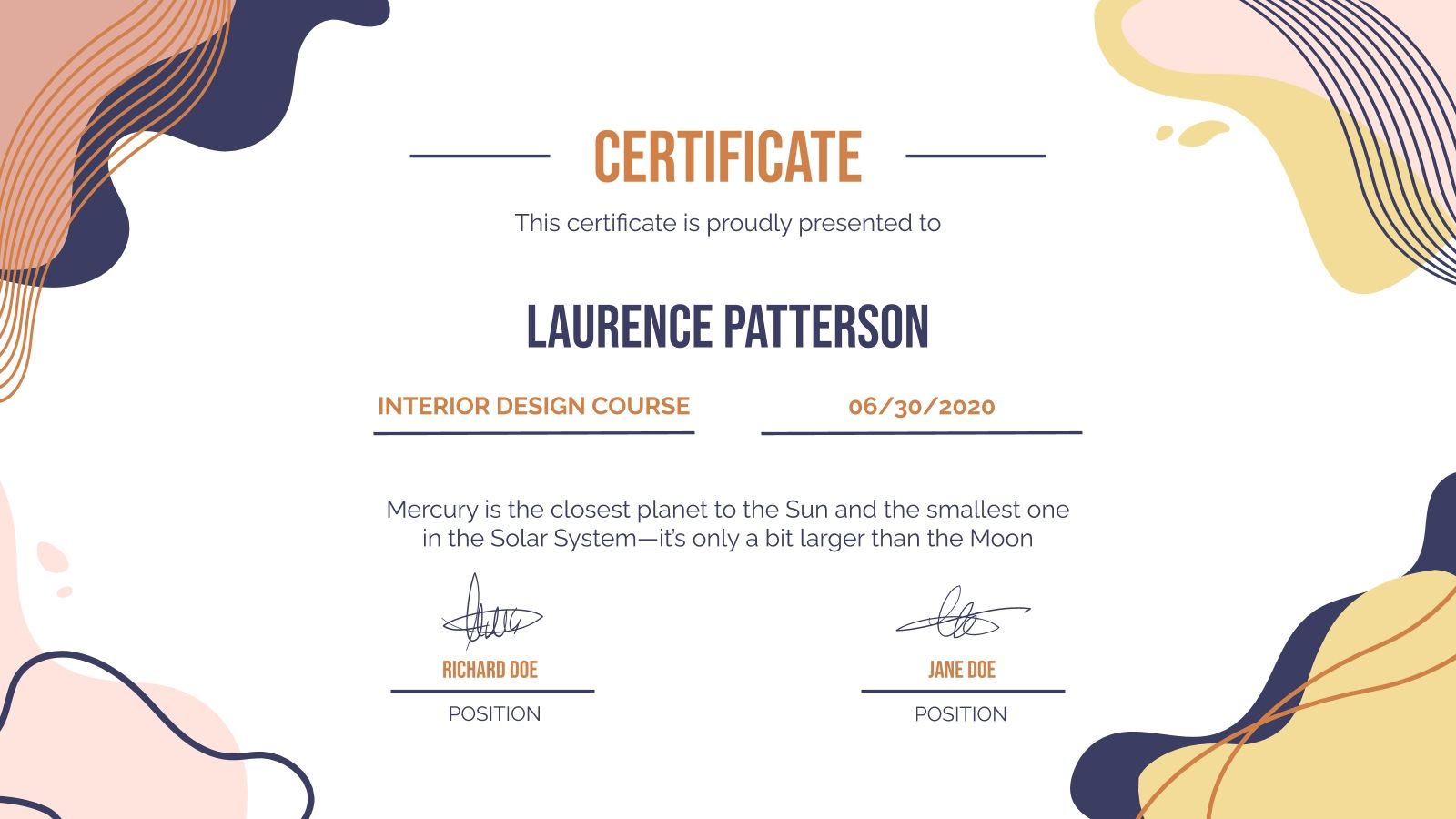 University Webinar Certificate Google Slides & PPT template