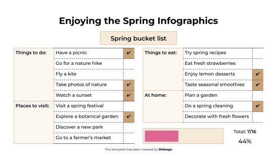 Enjoying the Spring Infographics Template