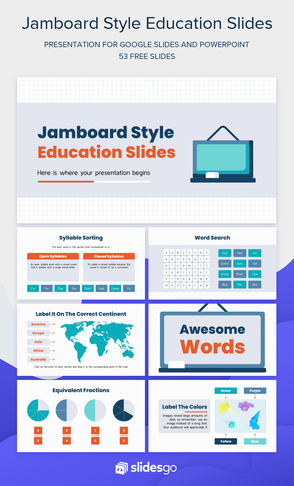 Jamboard Style Education Slides | Google Slides & PPT Theme