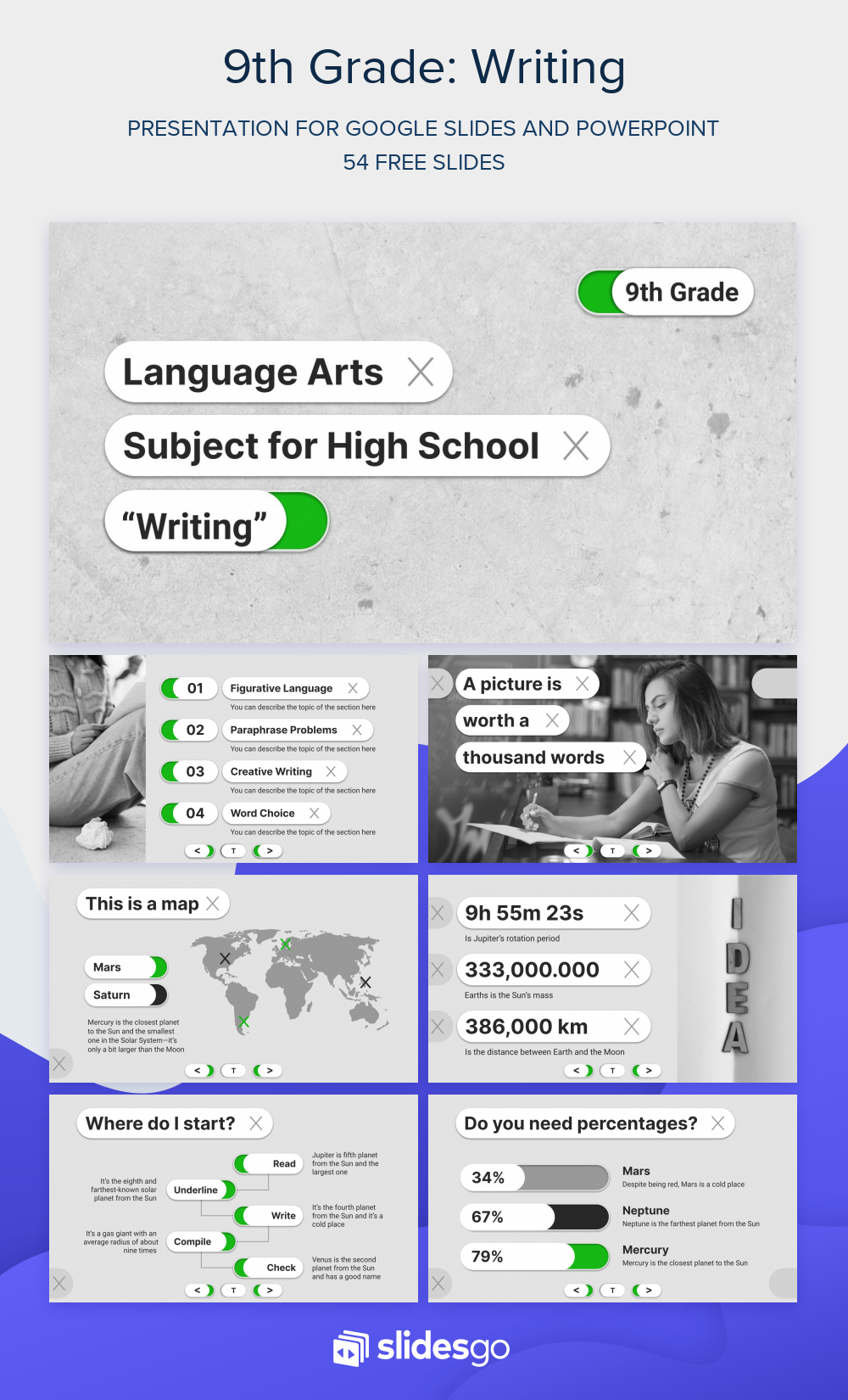 Language Arts: Writing | Google Slides & PPT template