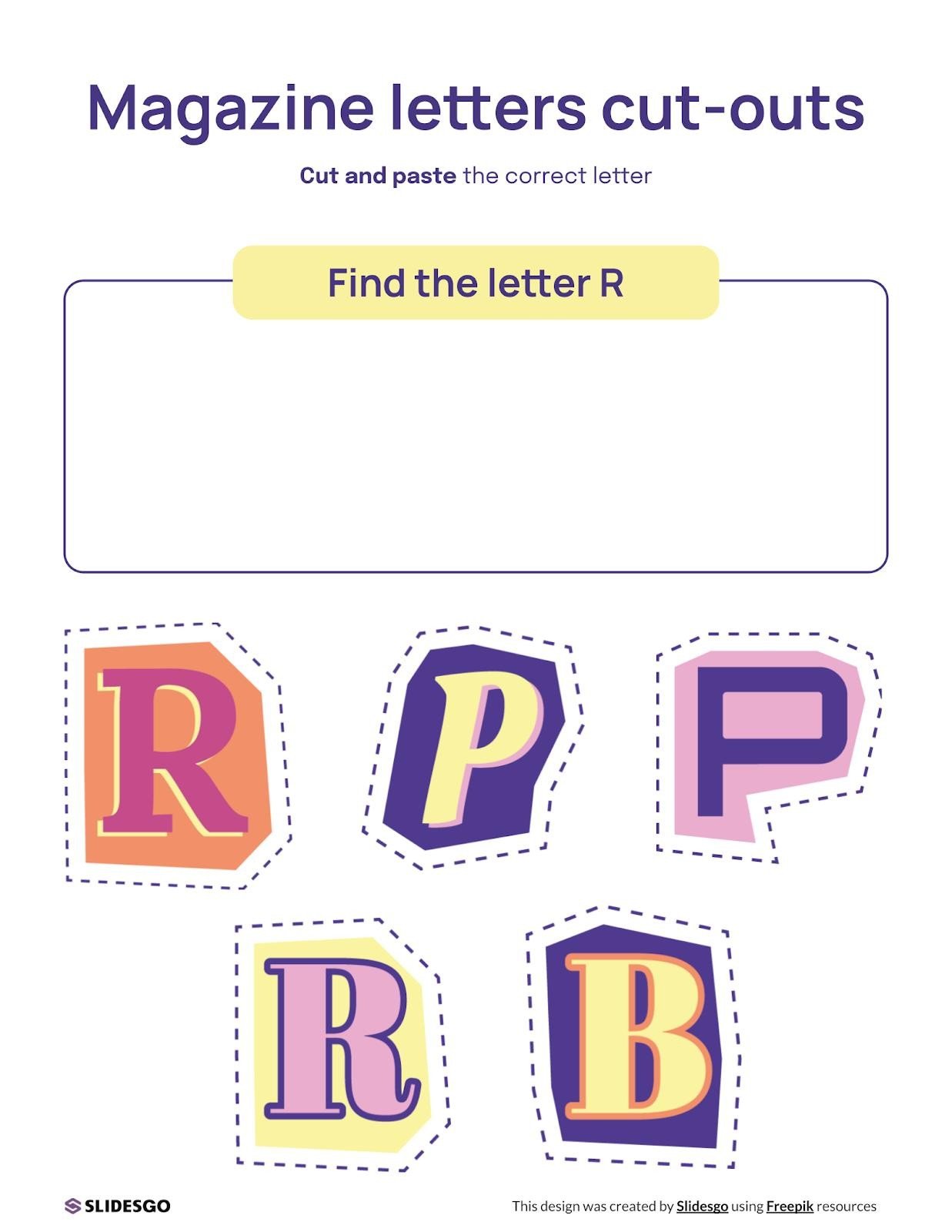 Magazine Letters Cut-outs Template