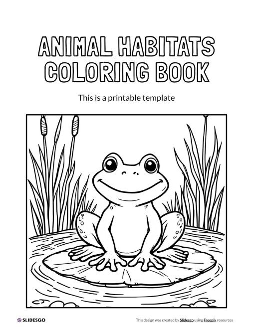 Animal Habitats Coloring Book Template