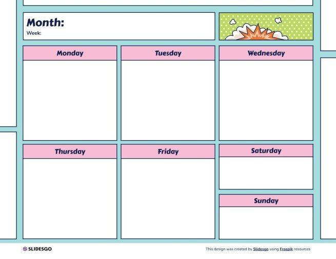 Comic Aesthetic Planner Template