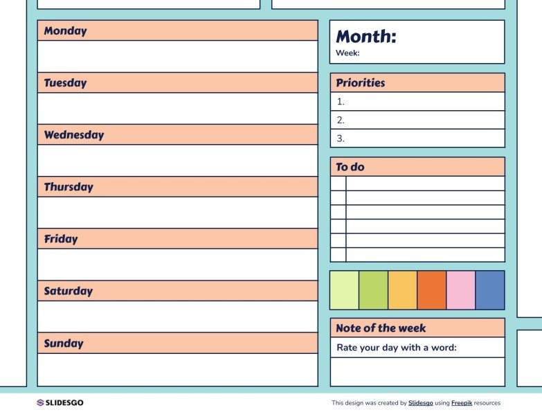 Comic Aesthetic Planner Template