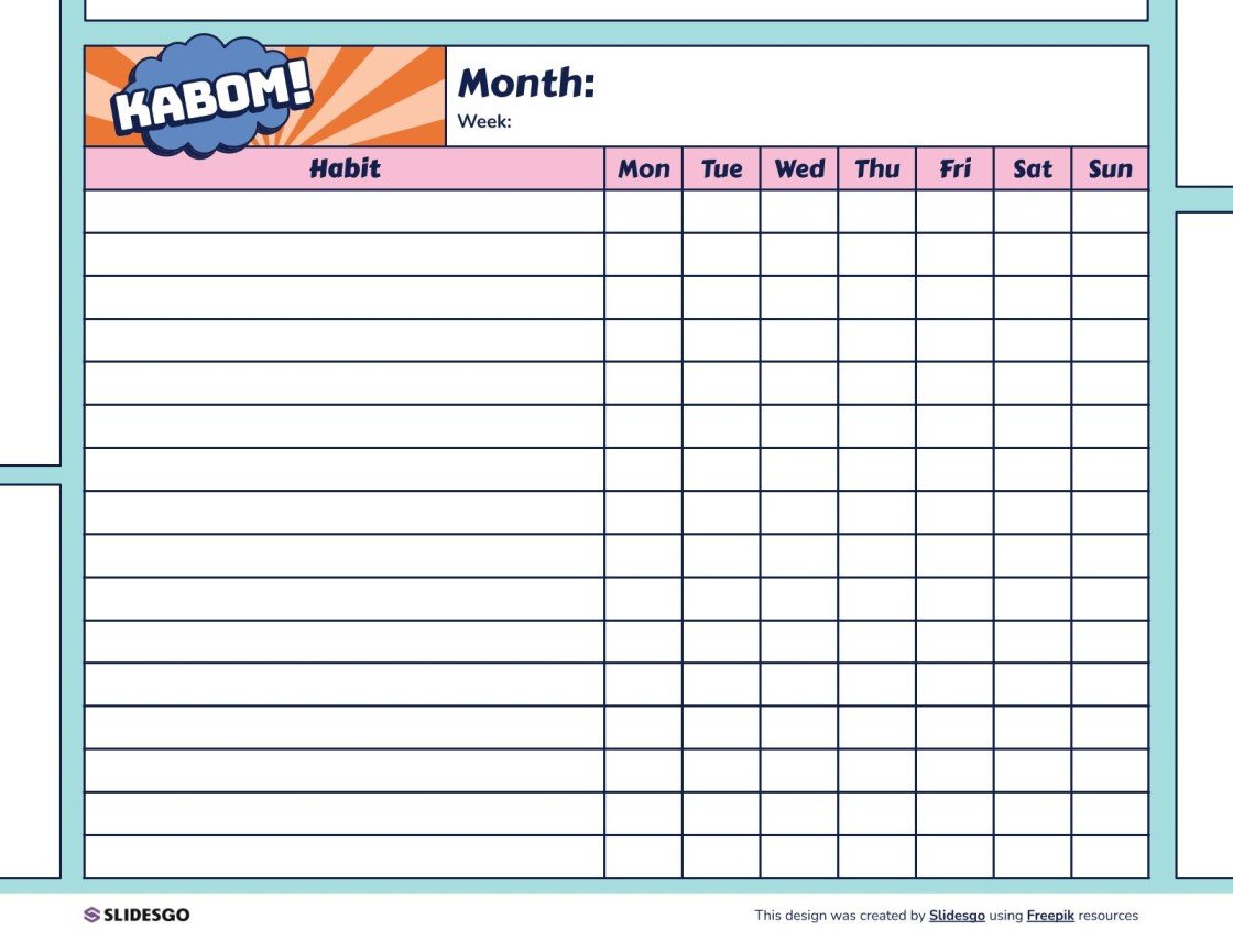 Comic Aesthetic Planner Template