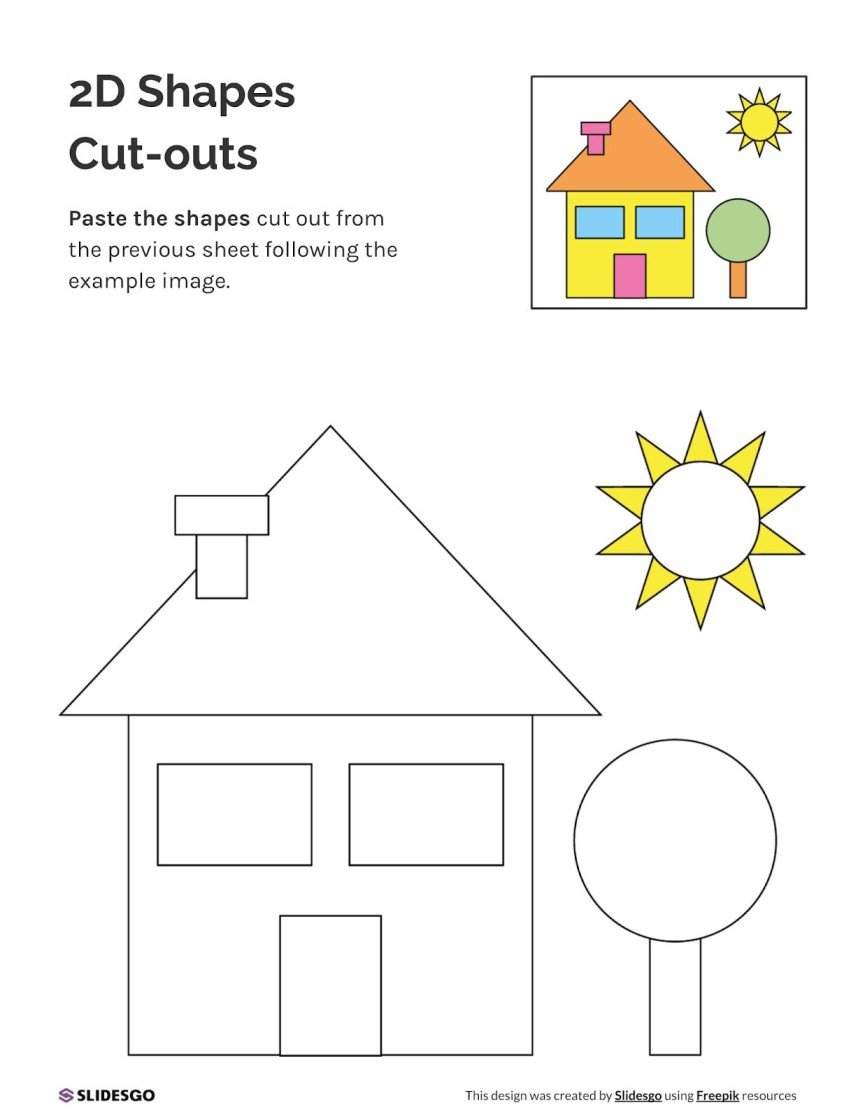 2D Shapes Cut-outs Template