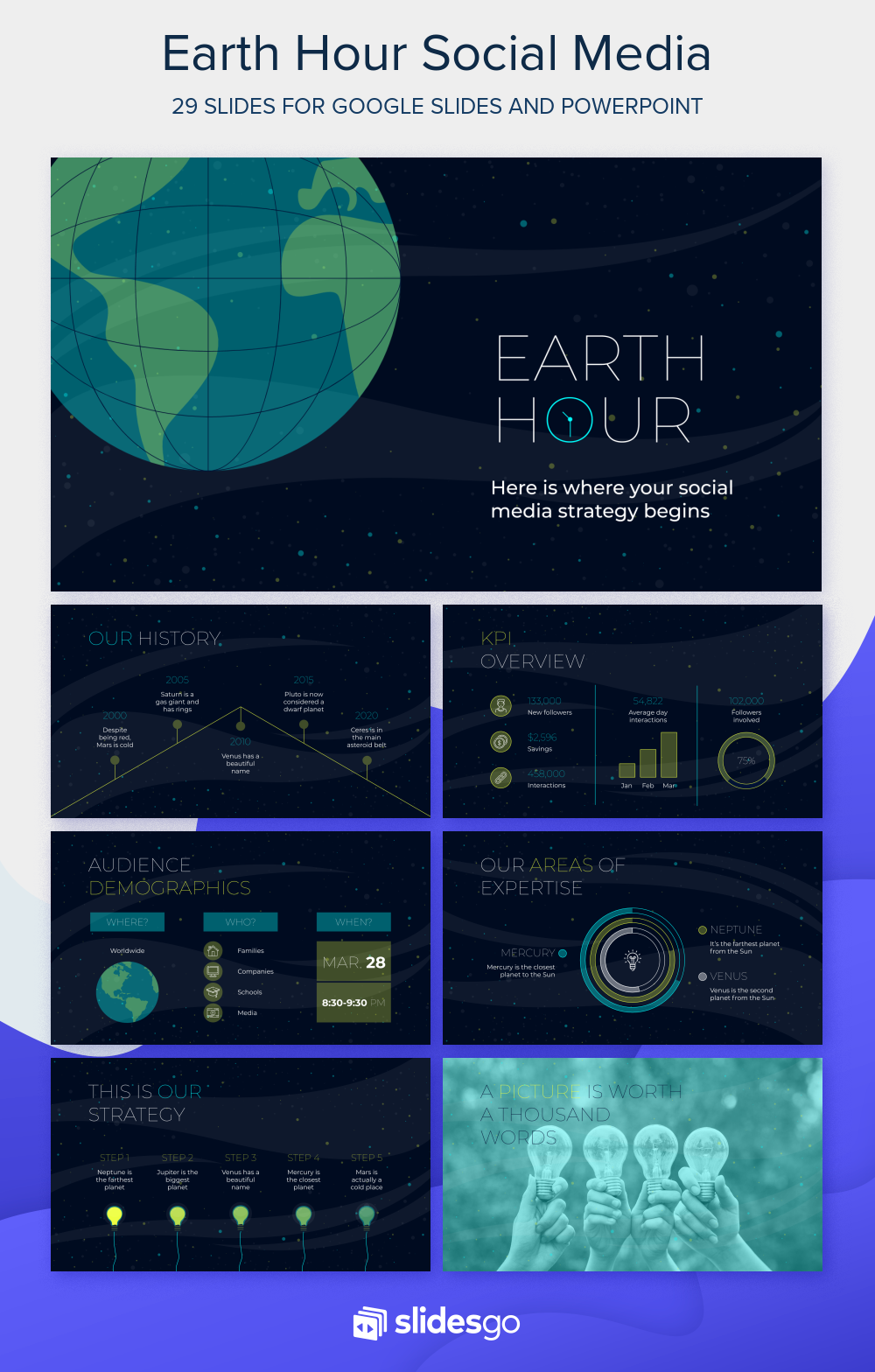 Earth Hour Social Media Google Slides and PowerPoint Template