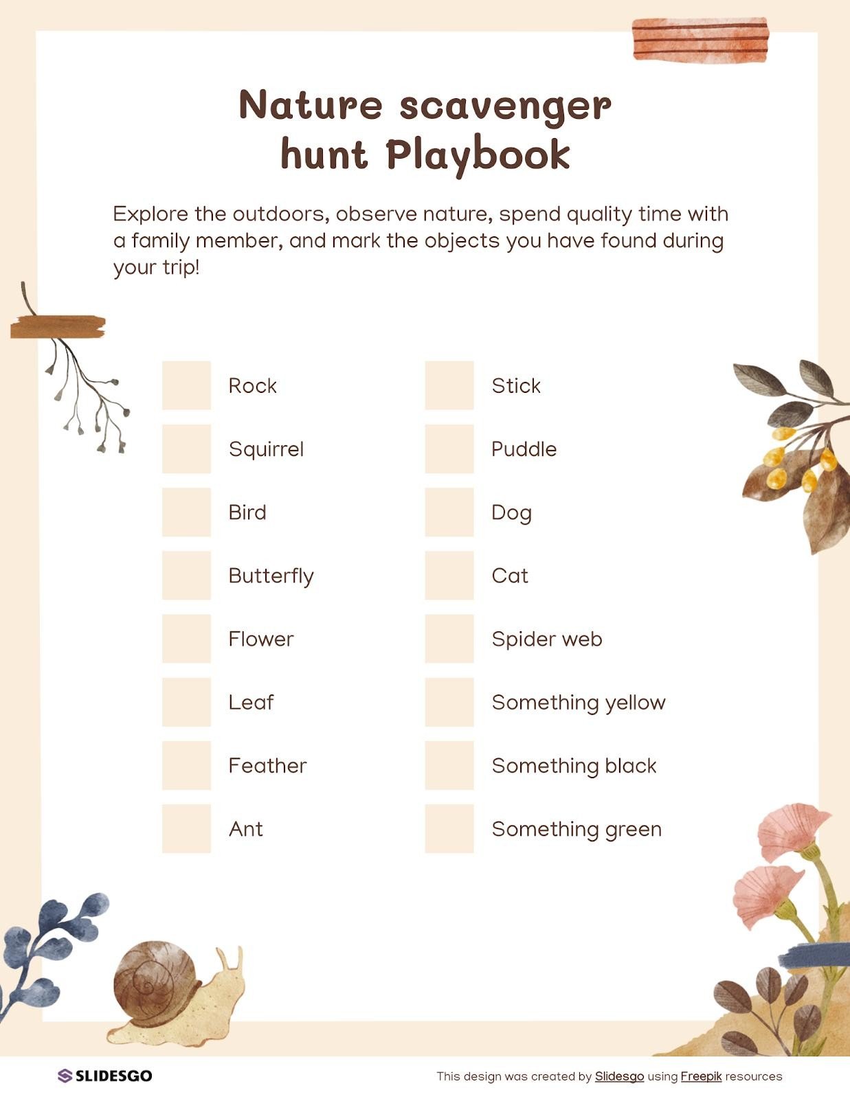 Nature Scavenger Hunt Playbook Template