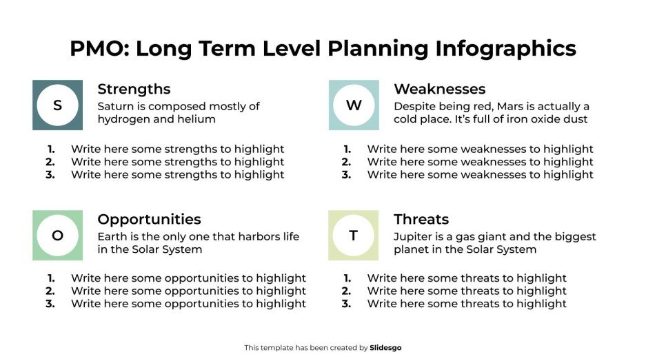 PMO: Long Term Level Planning Infographics Template
