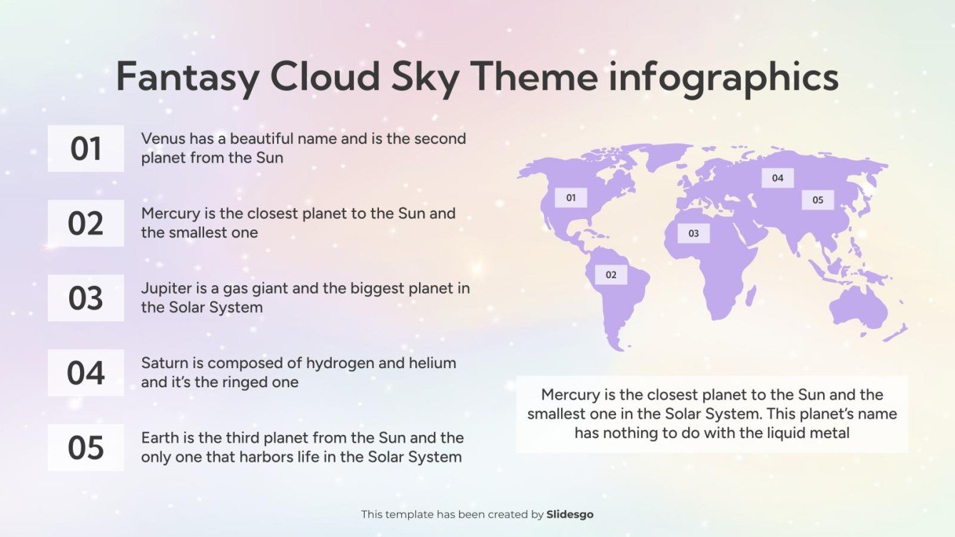 Fantasy Cloud Sky Theme Infographics Template