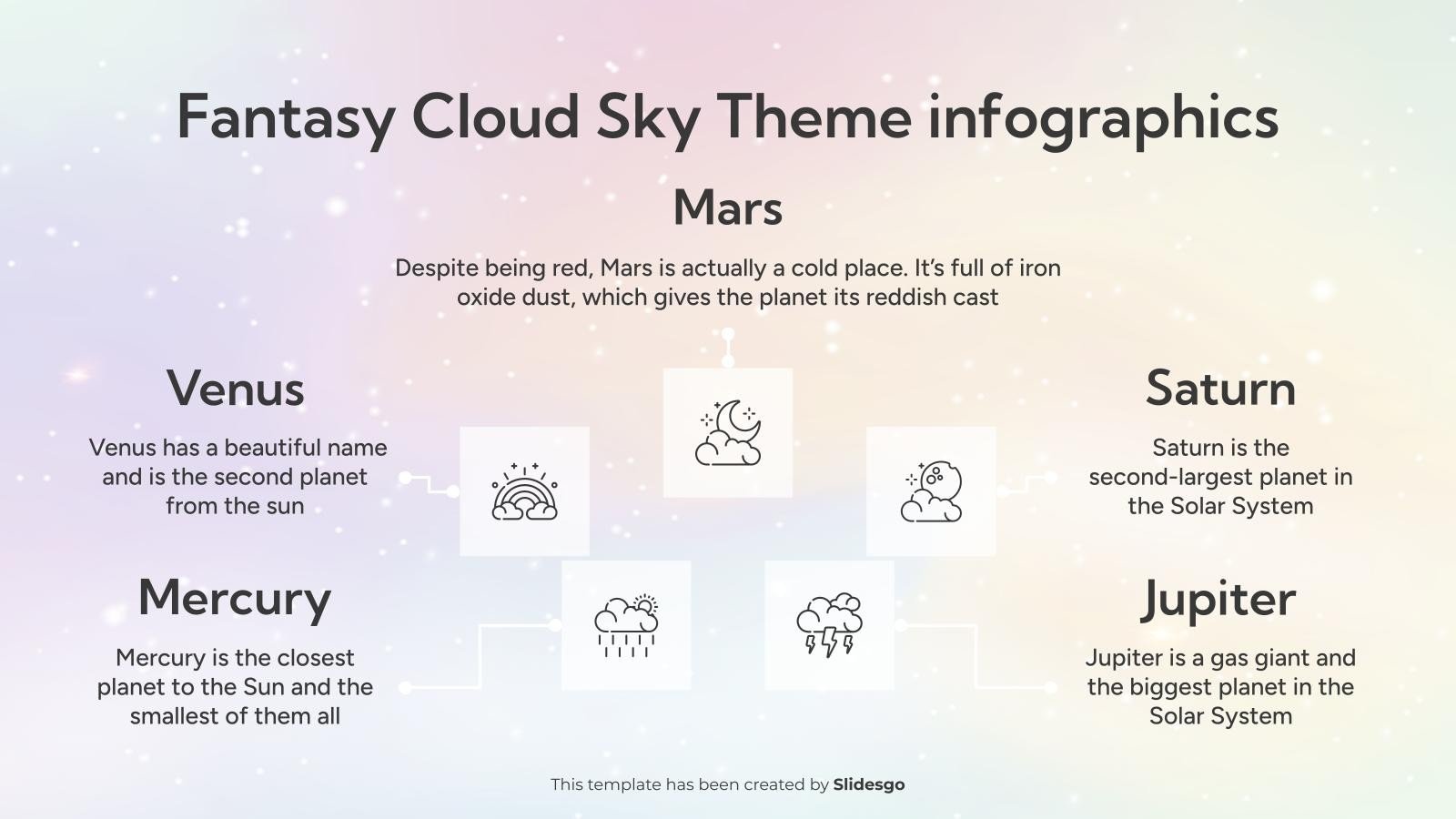 Fantasy Cloud Sky Theme Infographics Template