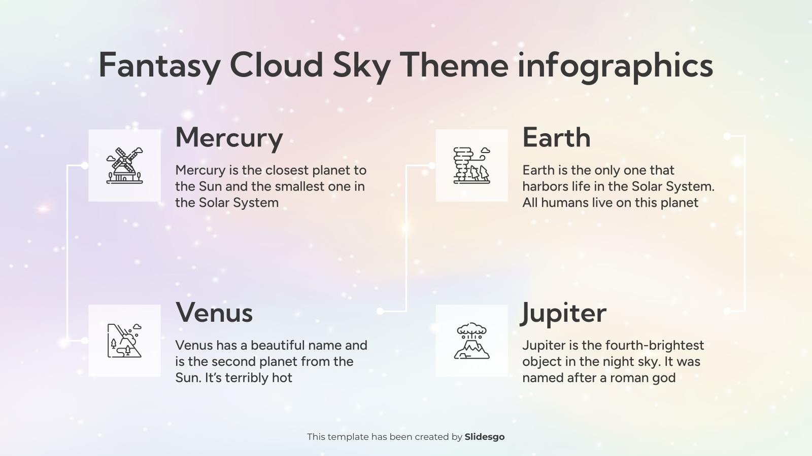 Fantasy Cloud Sky Theme Infographics Template