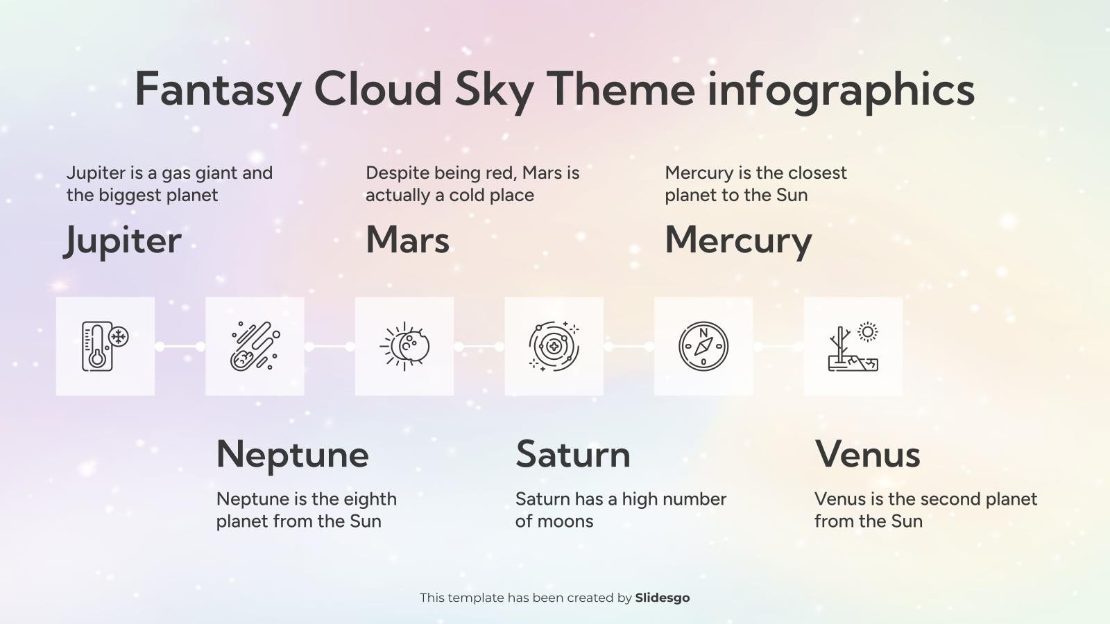 Fantasy Cloud Sky Theme Infographics Template