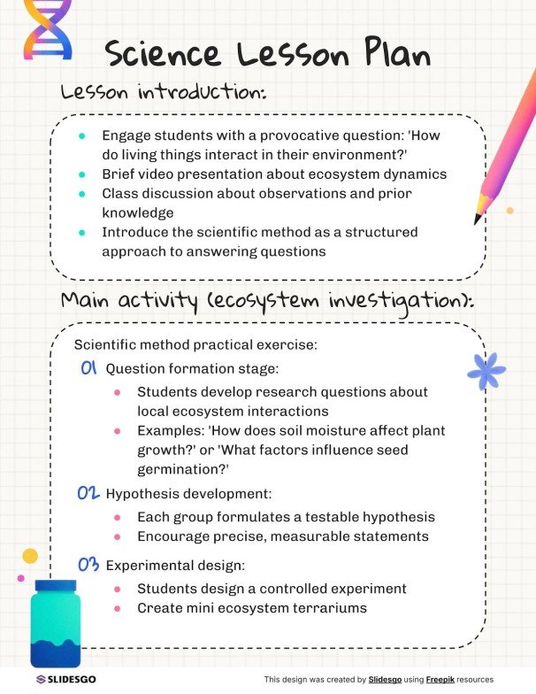 Science Lesson Plan Template