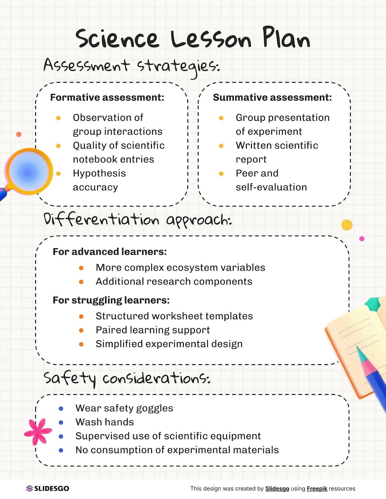Science Lesson Plan Template