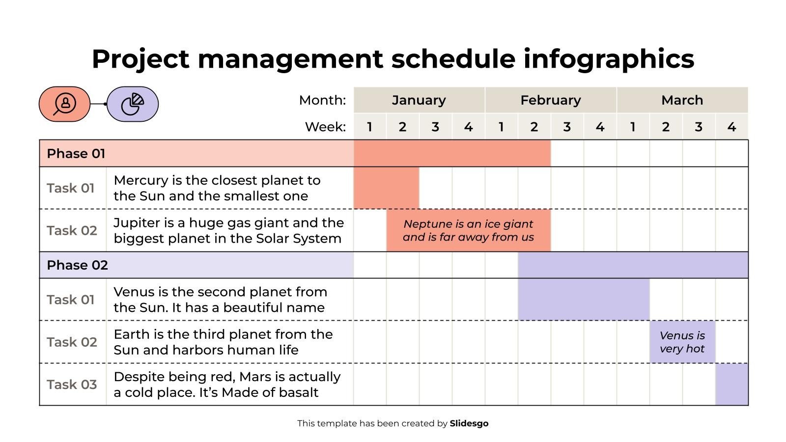 Project Management Schedule Infographics Template
