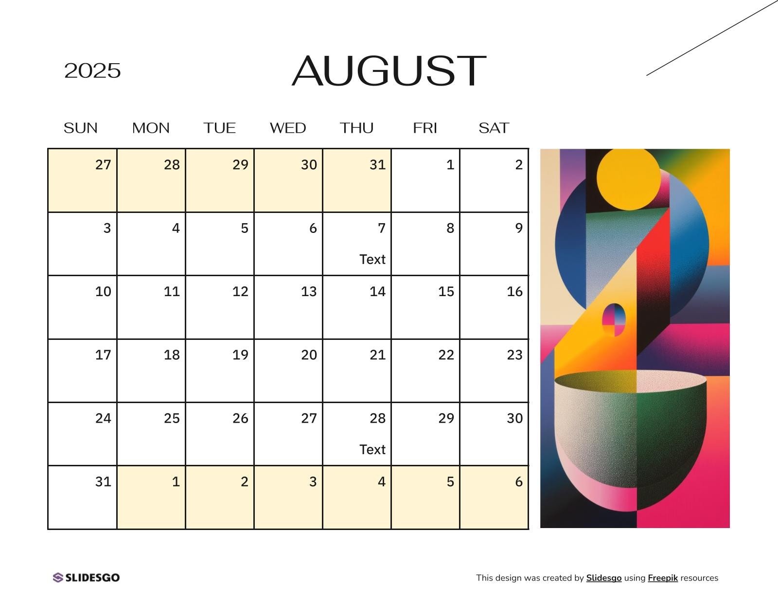 Abstract Calendar 2025 Presentation