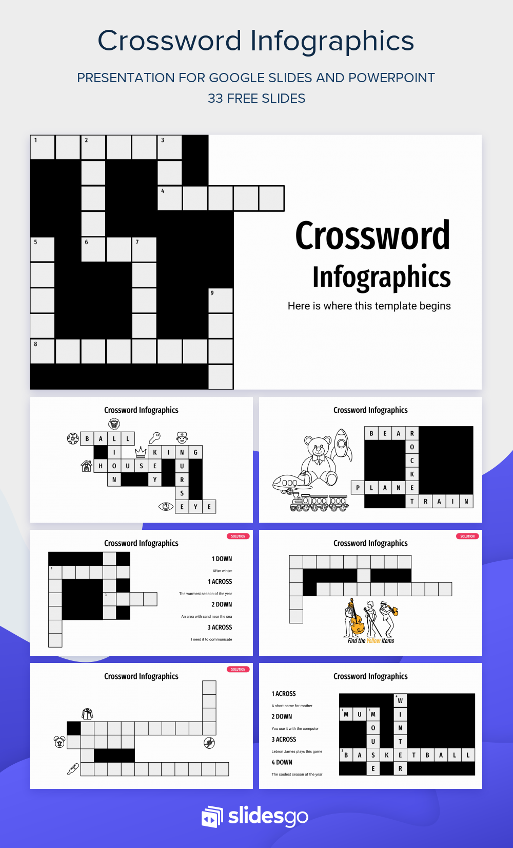 Crossword Infographics | Google Slides Theme & PPT Template