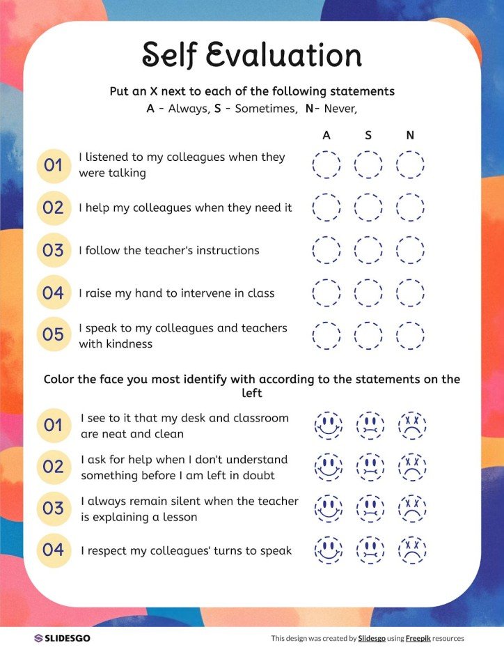 Self Evaluation Template