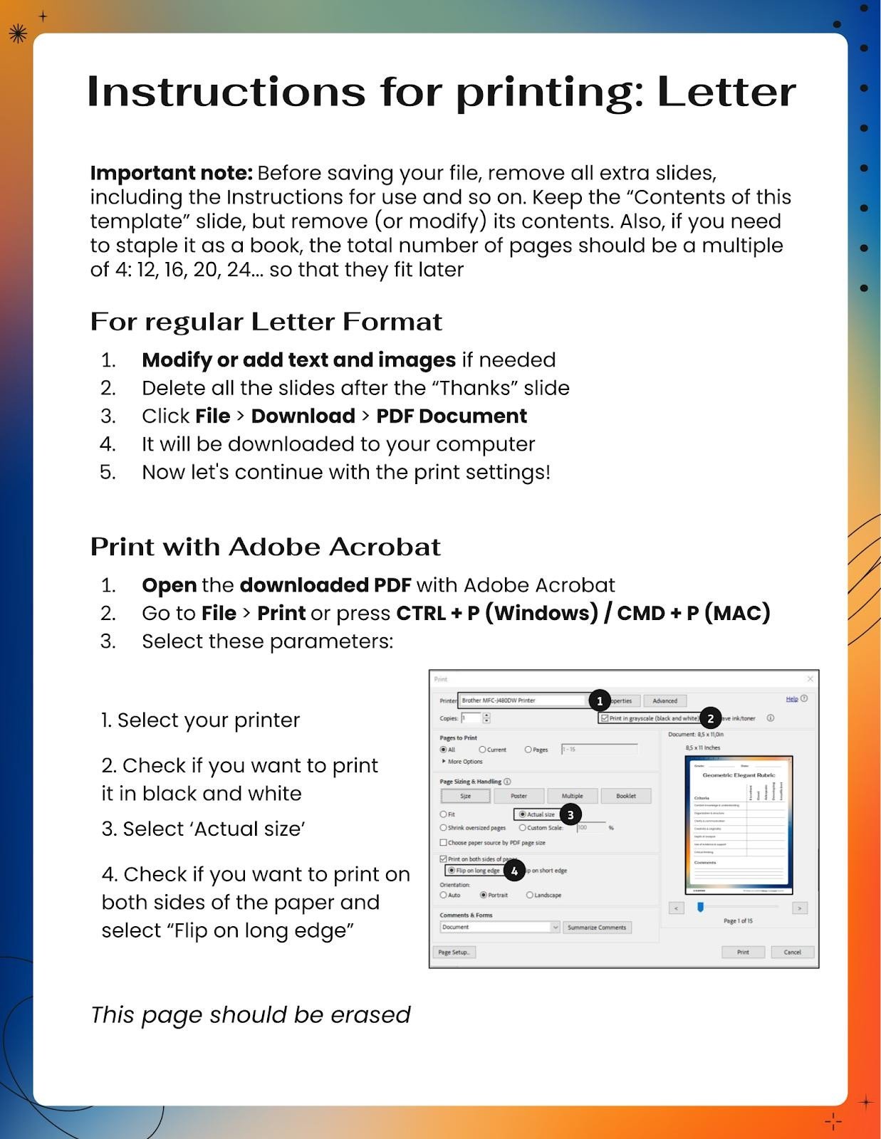 Geometric Elegant Rubric Template