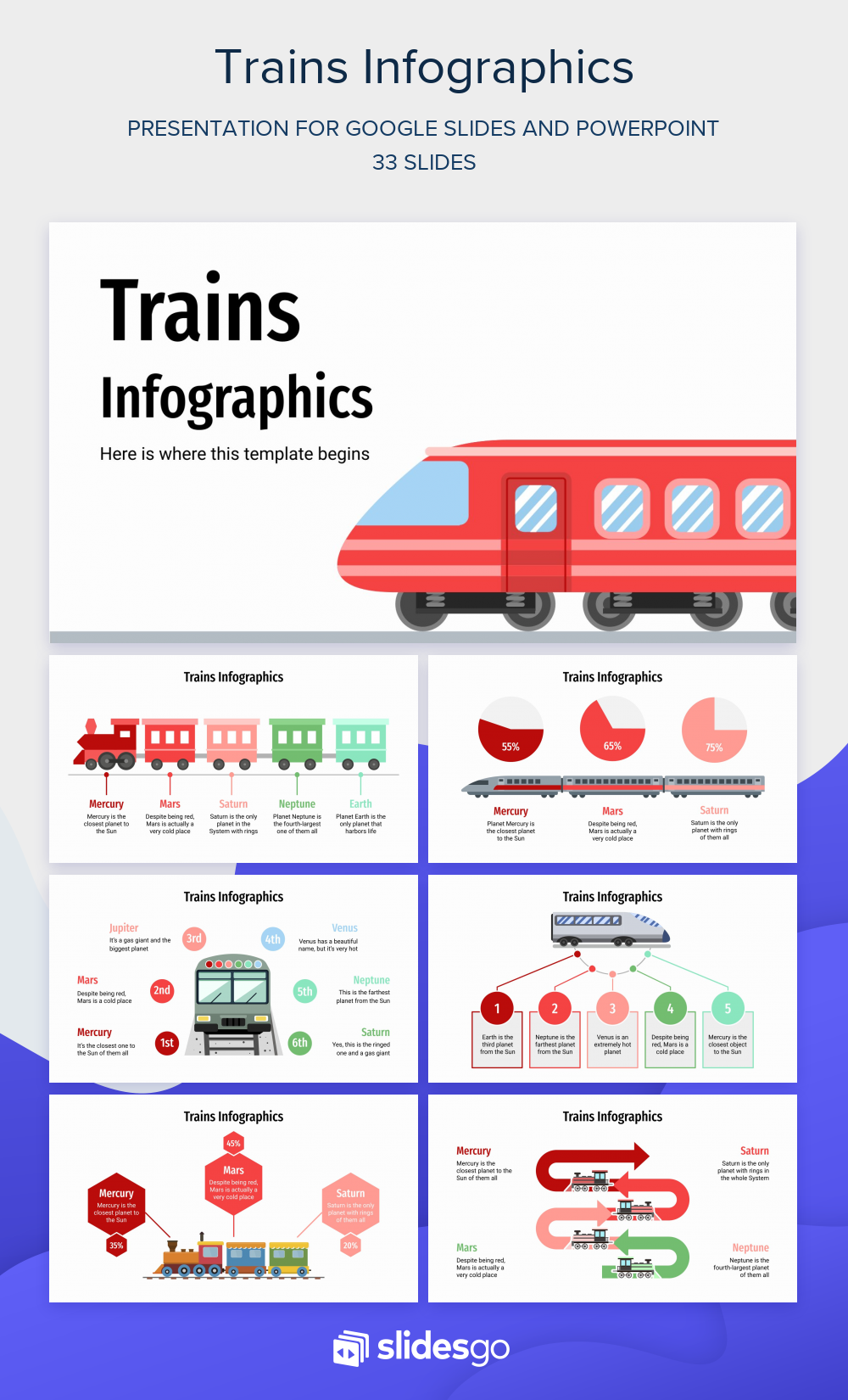 Trains Infographics | Google Slides & PowerPoint Template