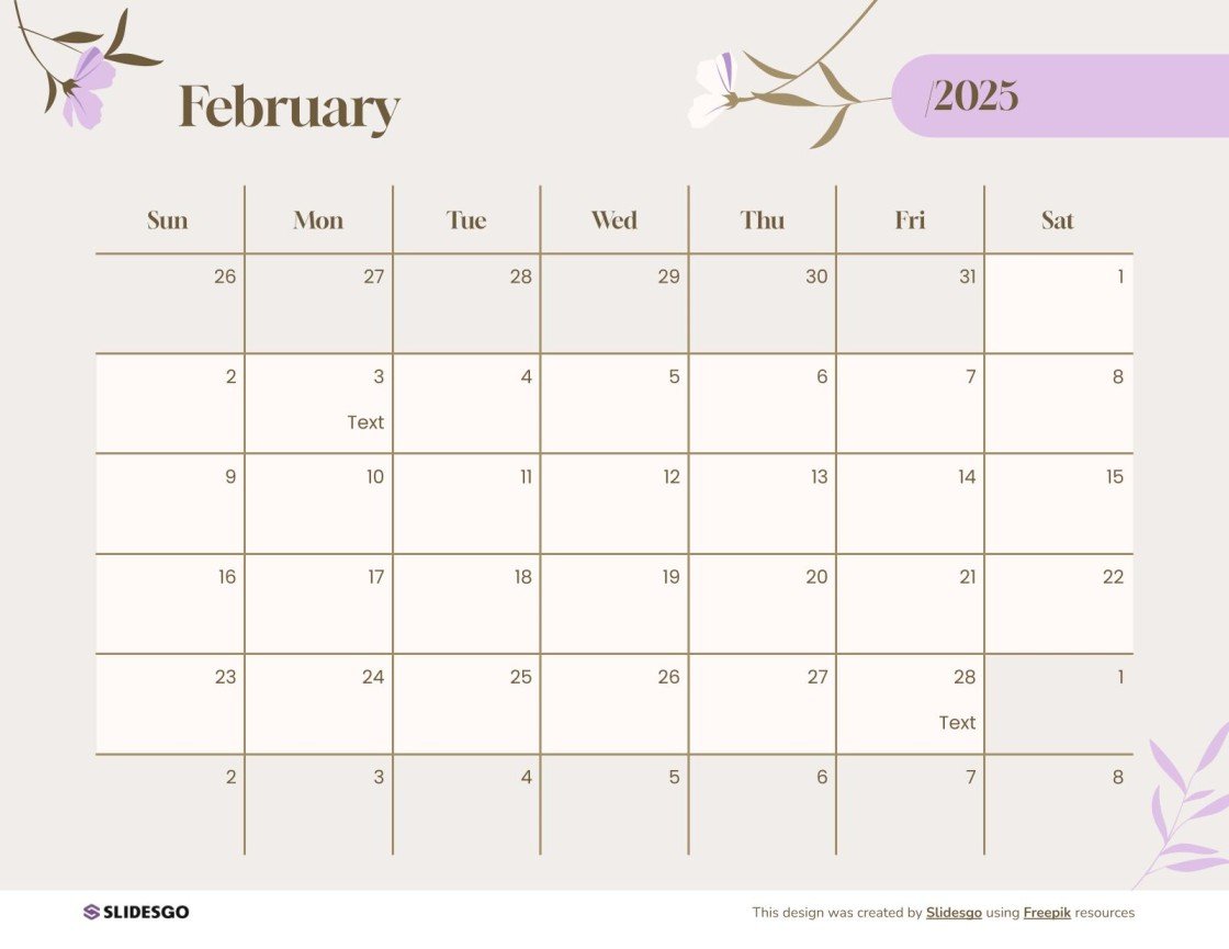 Calendar 2025 Template