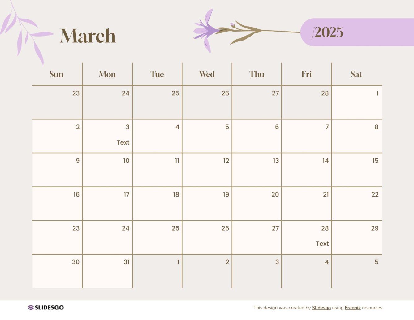 Calendar 2025 Template