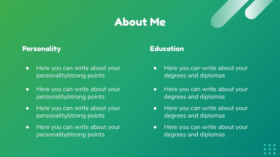 General Green CV Google Slides Theme and PowerPoint Template