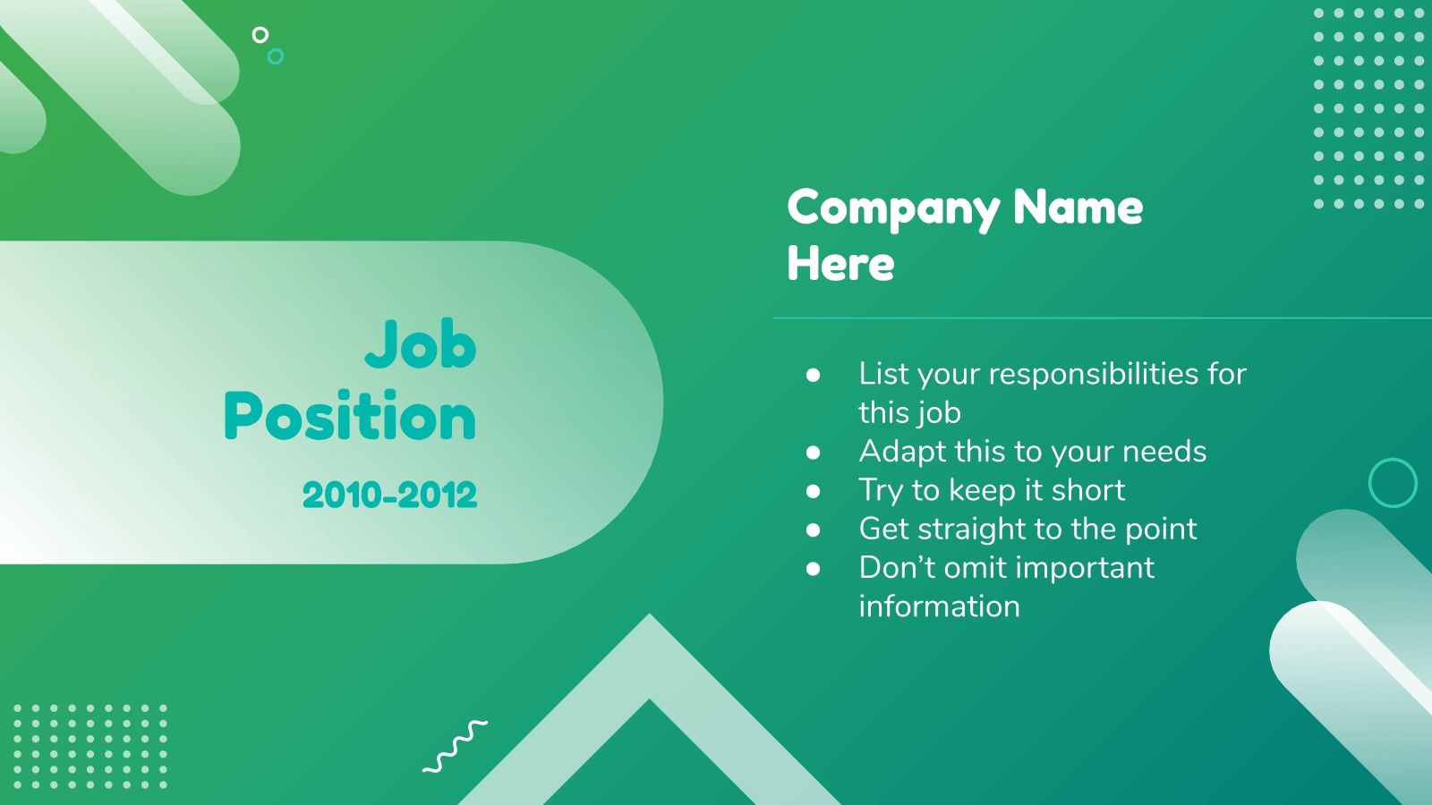 General Green CV Google Slides Theme and PowerPoint Template