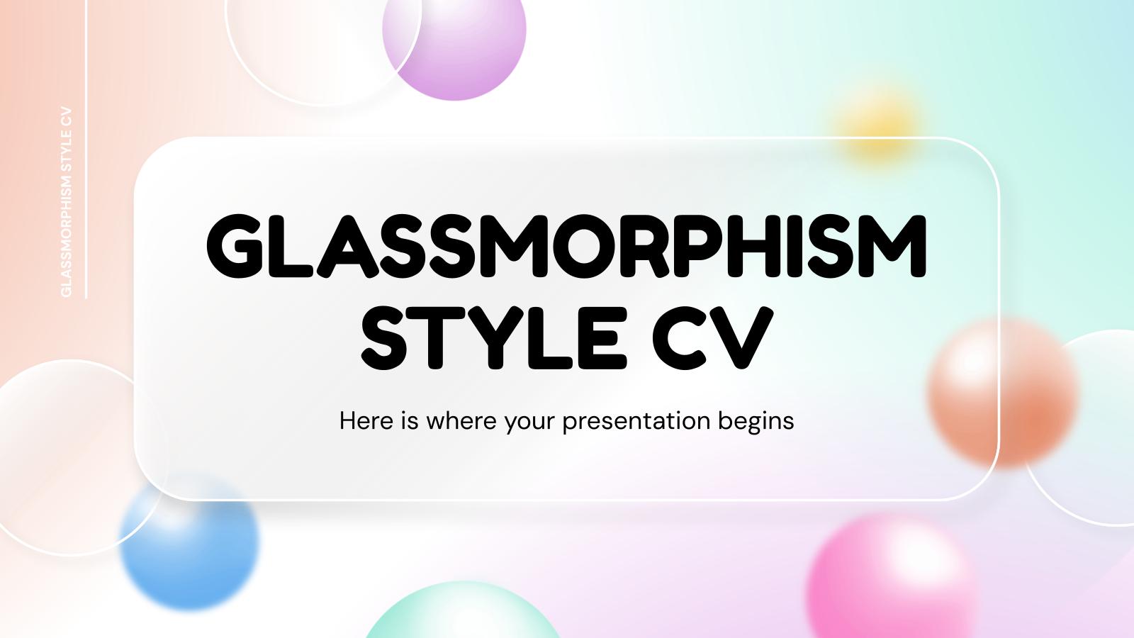 Glassmorphism Style CV | Google Slides & PowerPoint