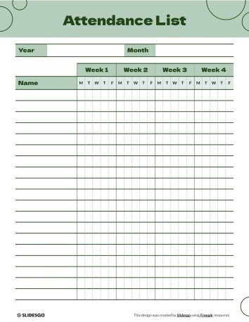 Attendance List Template