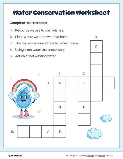 Water Conservation Worksheet Template