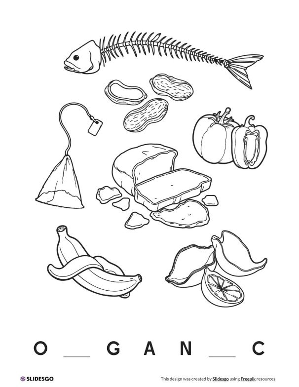 Recyclable Materials Coloring Book Template
