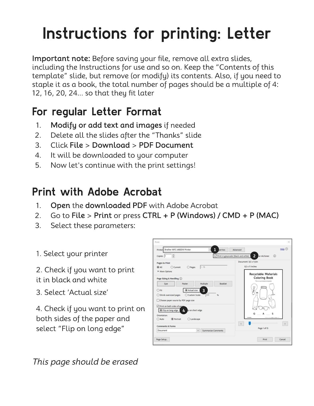 Recyclable Materials Coloring Book Template