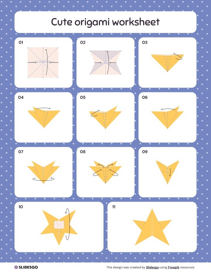 Cute Origami Worksheet Template