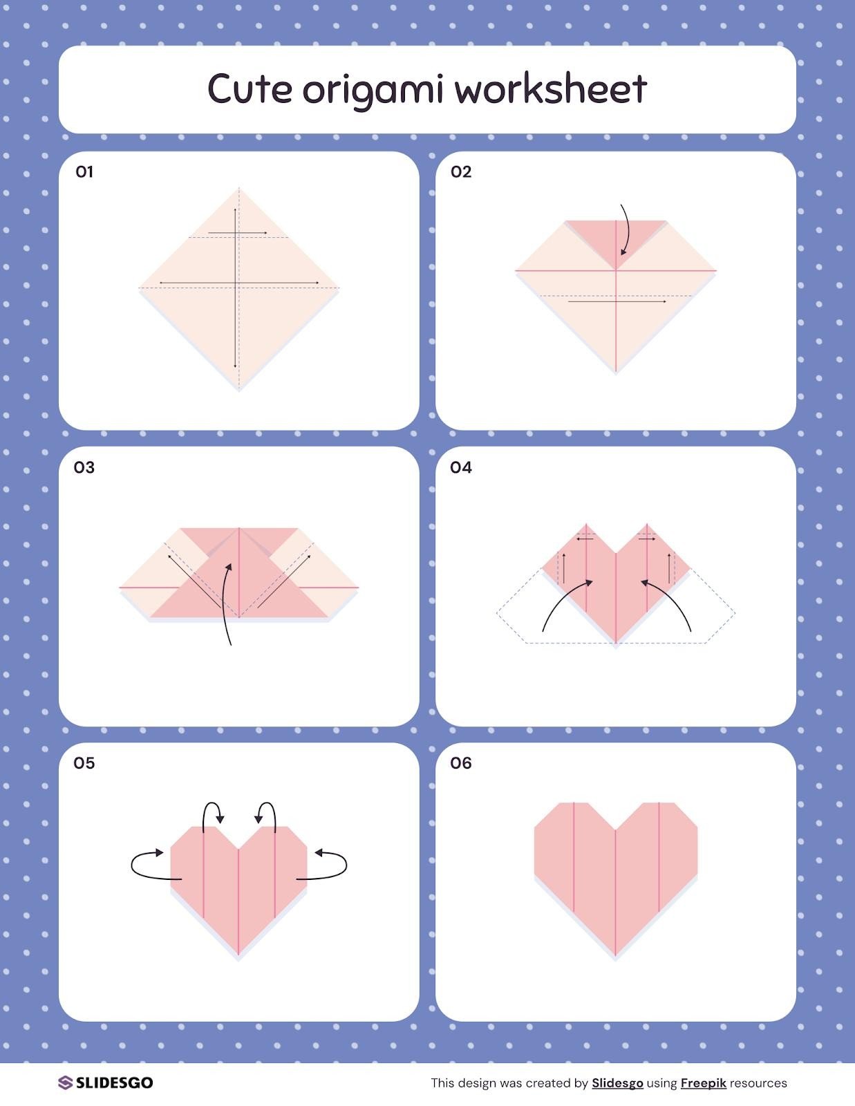 Cute Origami Worksheet Template