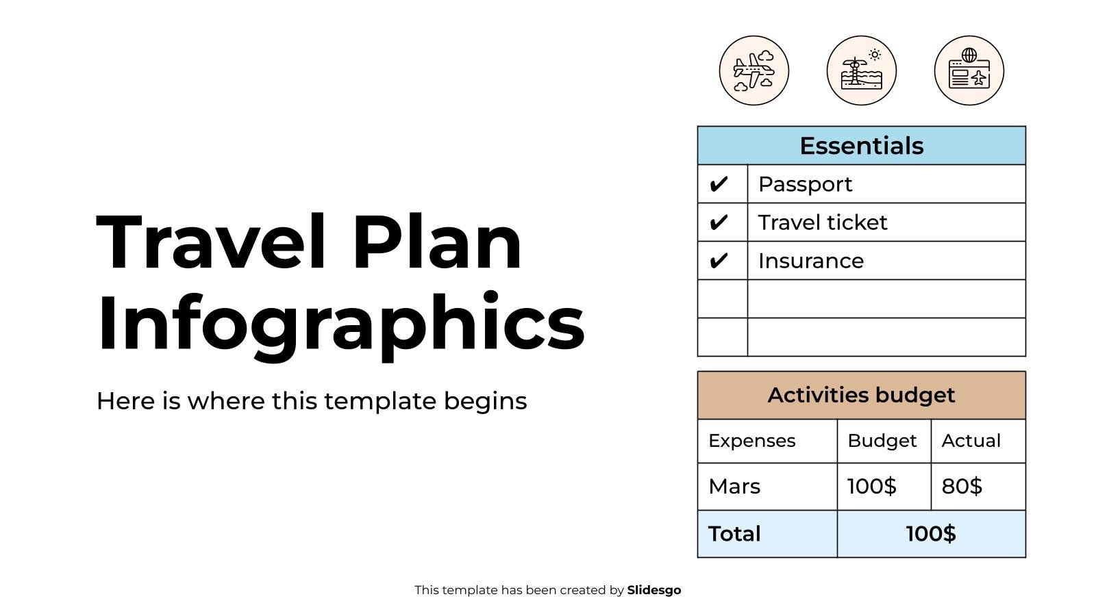 Travel Plan Infographics Template