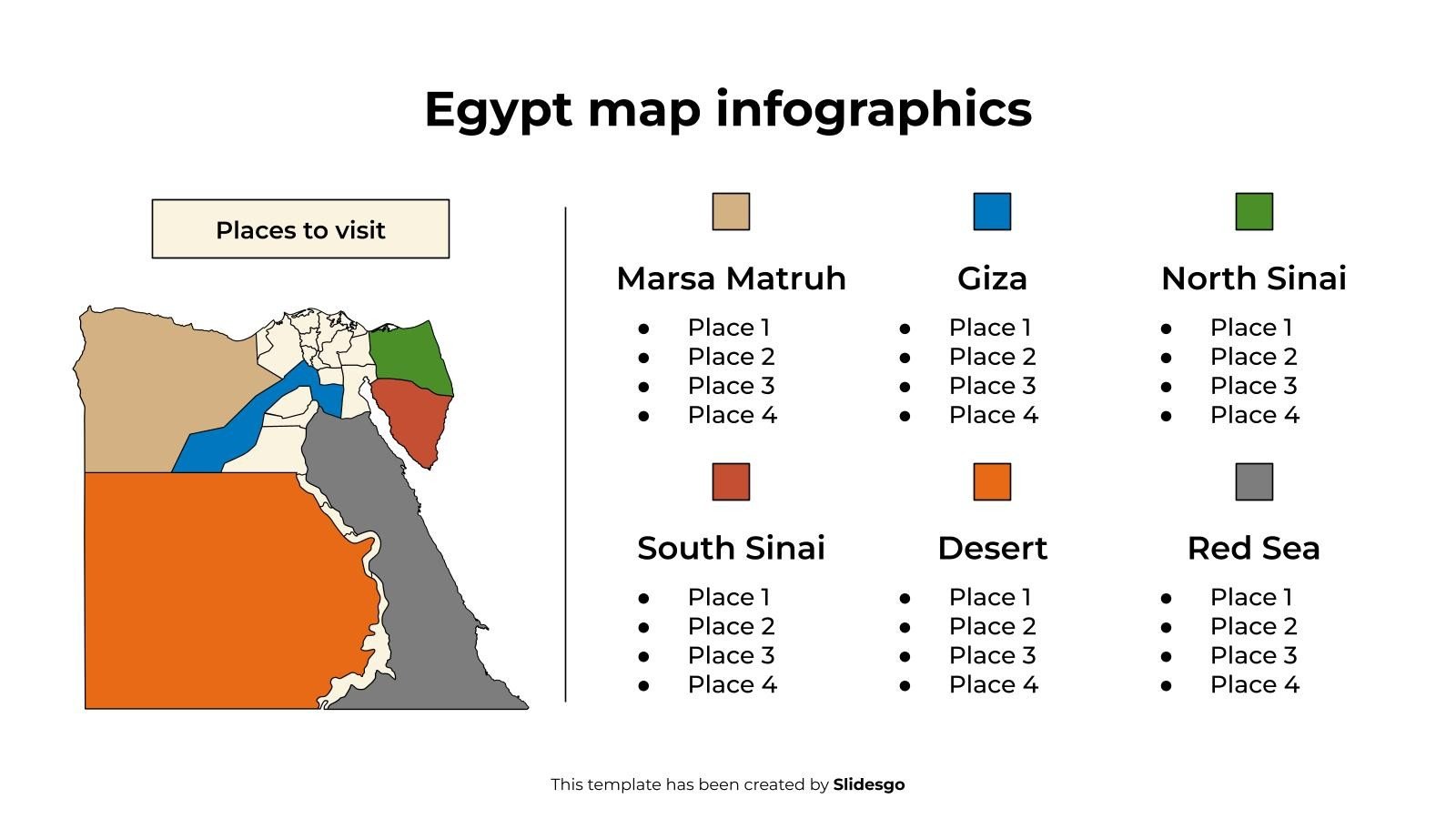 Egypt Map Infographics Template