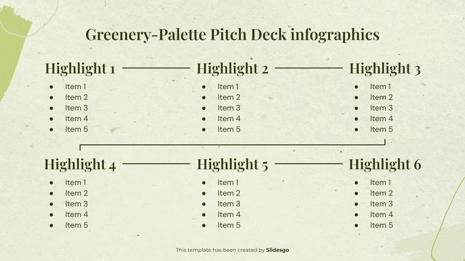 Greenery-Palette Pitch Deck Infographics Presentation