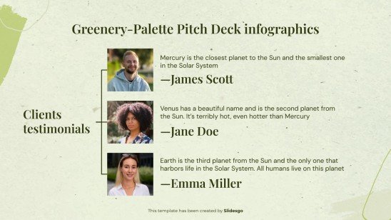 Greenery-Palette Pitch Deck Infographics Presentation