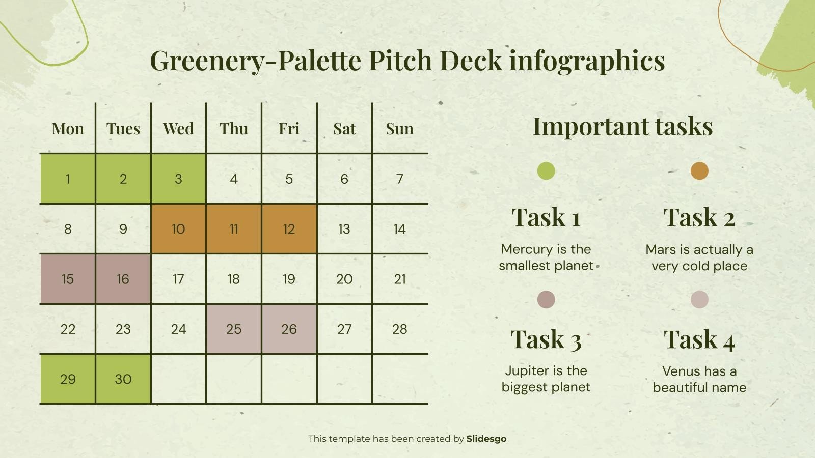 Greenery-Palette Pitch Deck Infographics Presentation