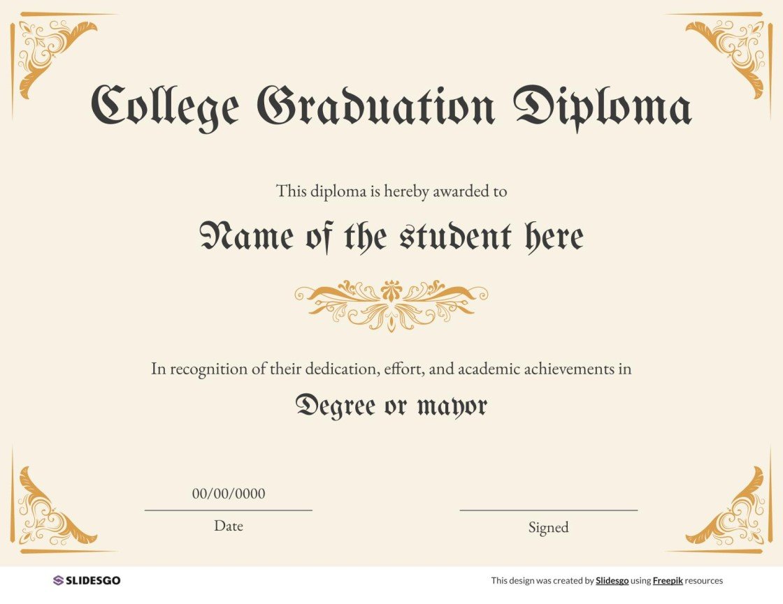 Plantillas gratis de Diplomas para Google Slides y PowerPoint