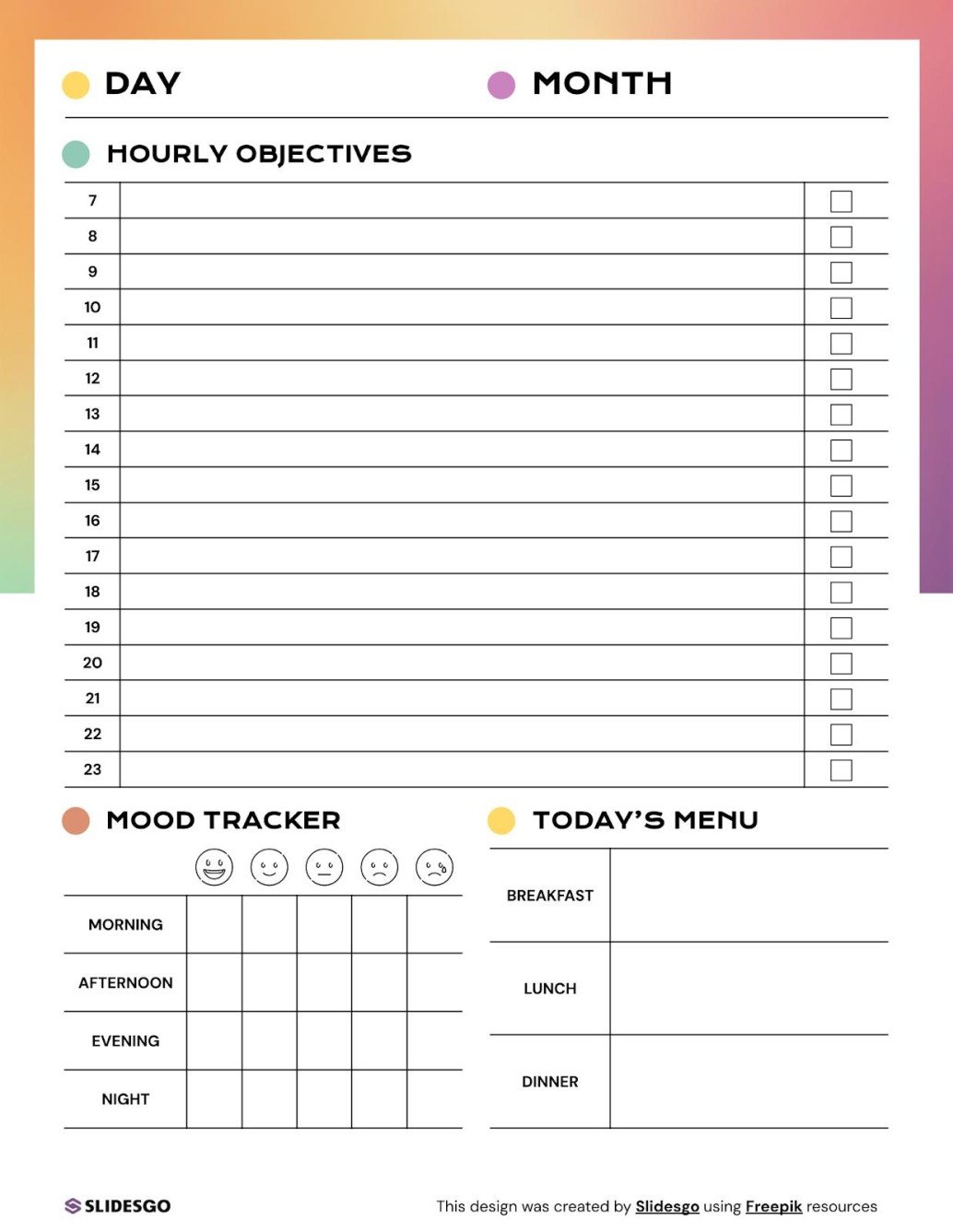 Daily Agenda 2025 Template
