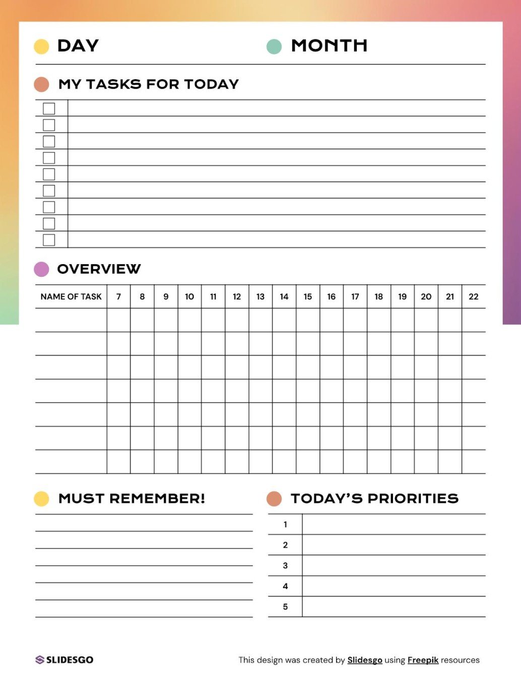 Daily Agenda 2025 Template