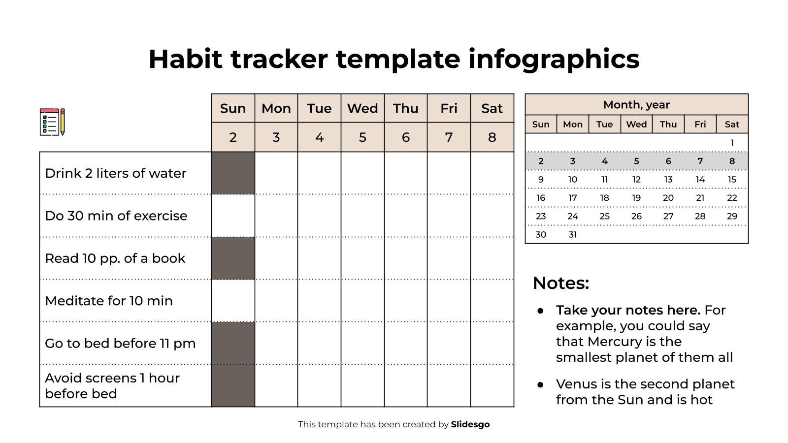 Habit Tracker Template Infographics Template