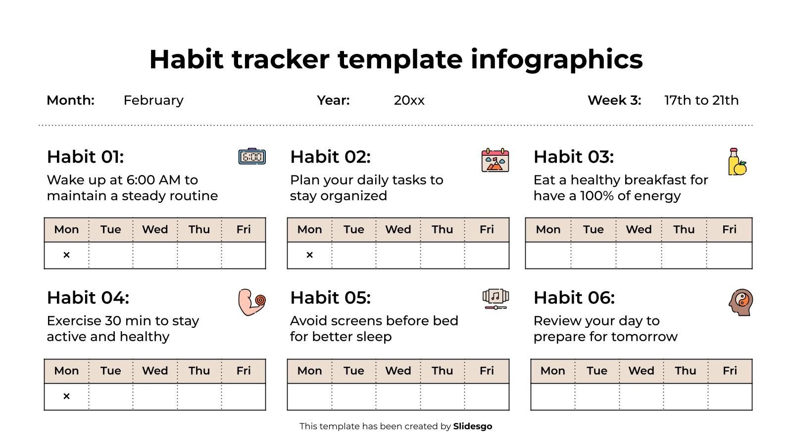 Habit Tracker Template Infographics Template