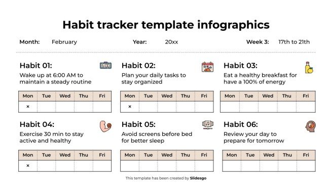 Habit Tracker Template Infographics Template