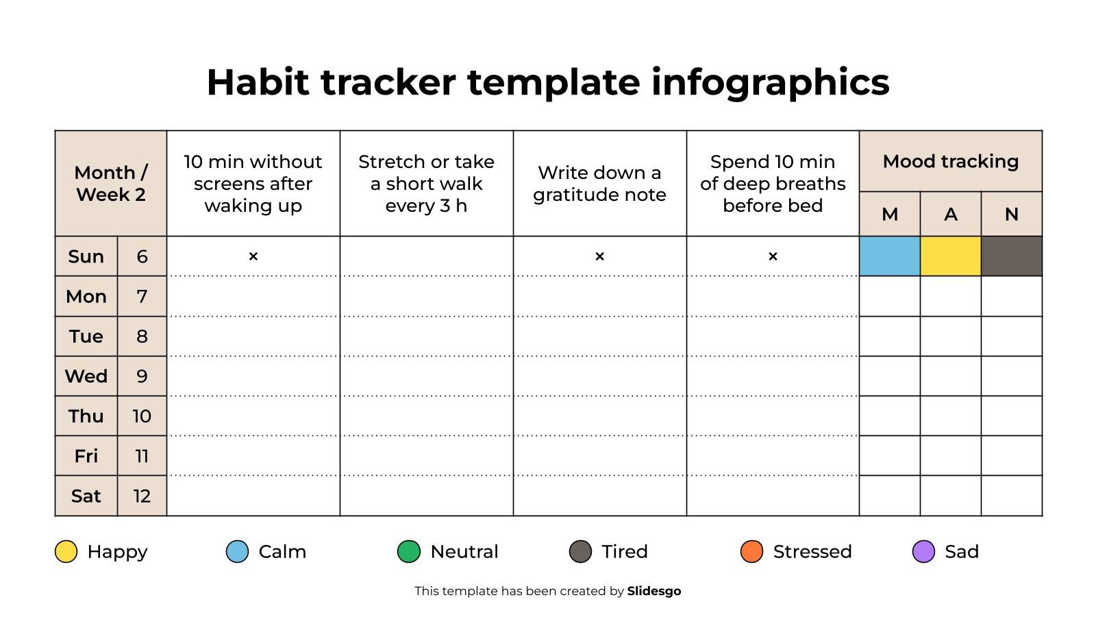 Habit Tracker Template Infographics Template