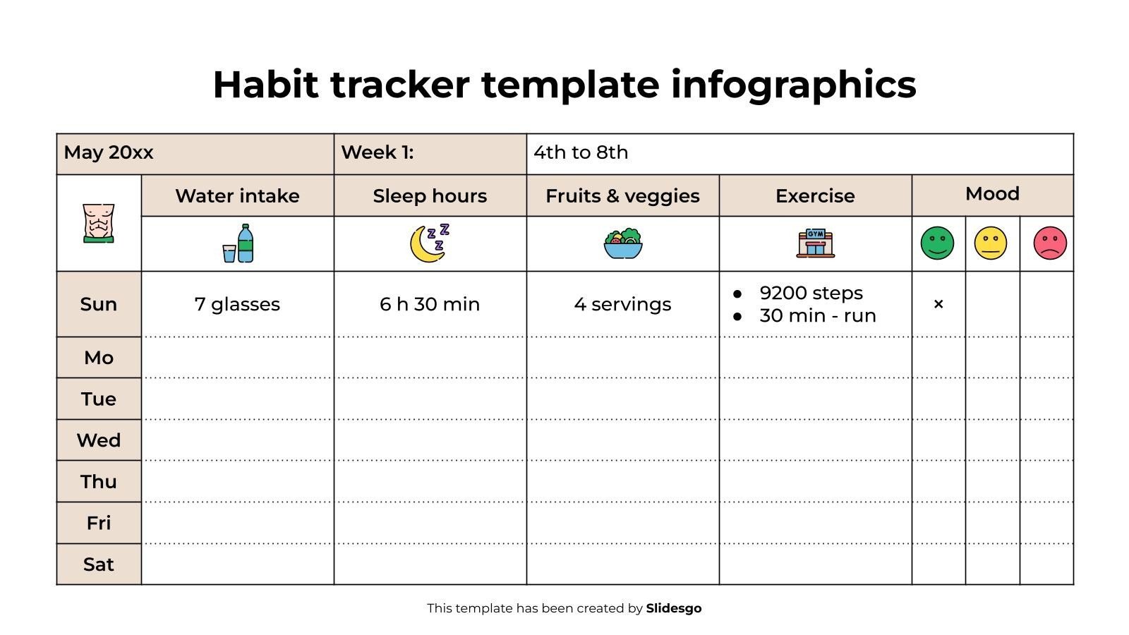 Habit Tracker Template Infographics Template