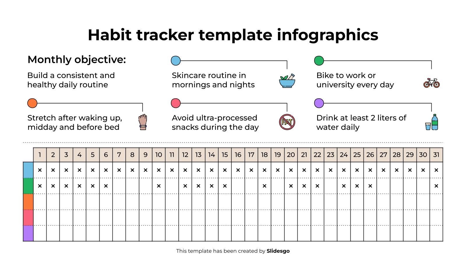 Habit Tracker Template Infographics Template